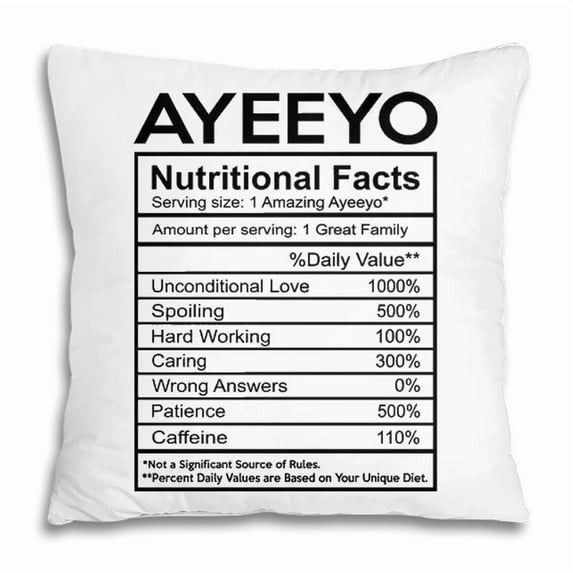 Ayeeyo Grandma Gift Ayeeyo Nutritional Facts Pillow - Walmart.com