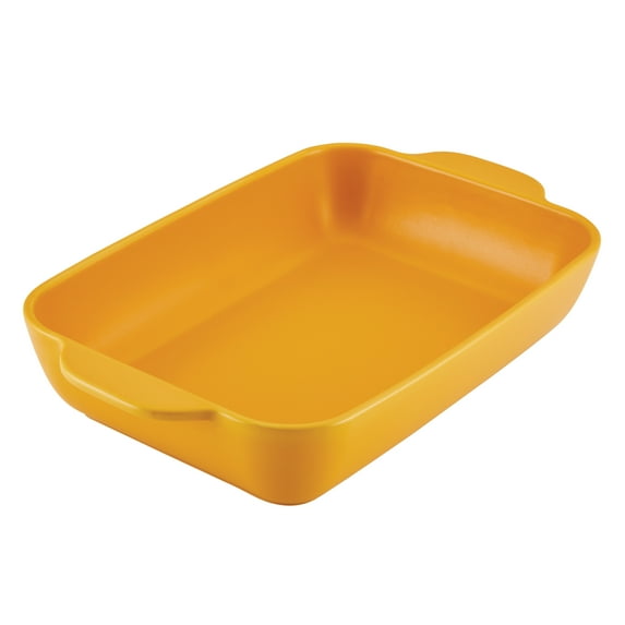 Ayesha Curry Rectangular Ceramic Baking Dish, 9-Inch x 13-Inch, Mustard ...