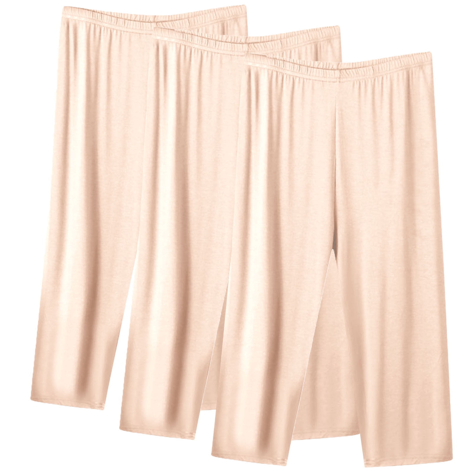 Ayfxijin 3PC Women's Pants Solid Three-quarter Shorts Thin Loose Large ...