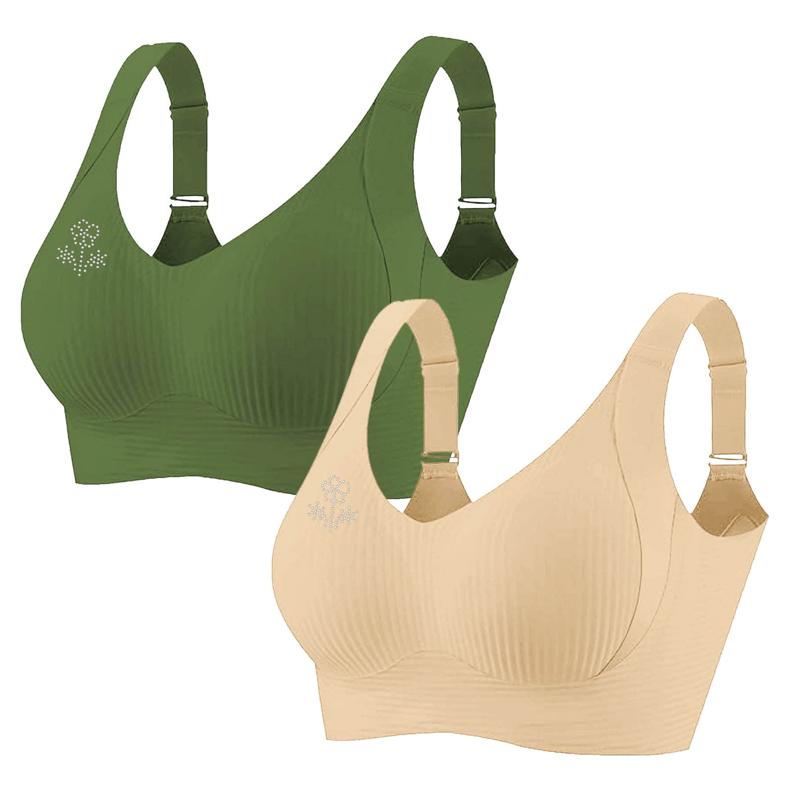 Ayfxijin Bras for Women No Underwire,2pc Bra Women Fashion Sports Bra ...