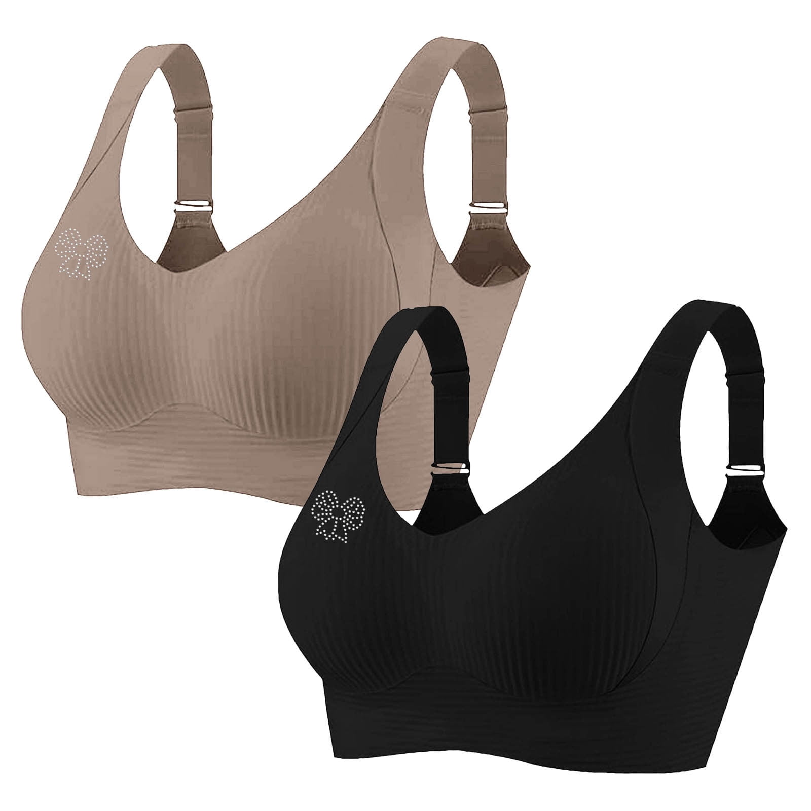 Ayfxijin Bras for Women No Underwire,2pc Women Bras Fashion Sports Bra ...