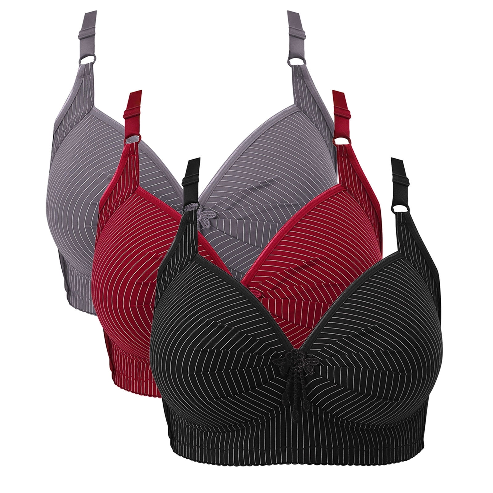 Ayfxijin Bras for Women No Underwire,3pcs Woman's T Shirt Bra Gathered ...