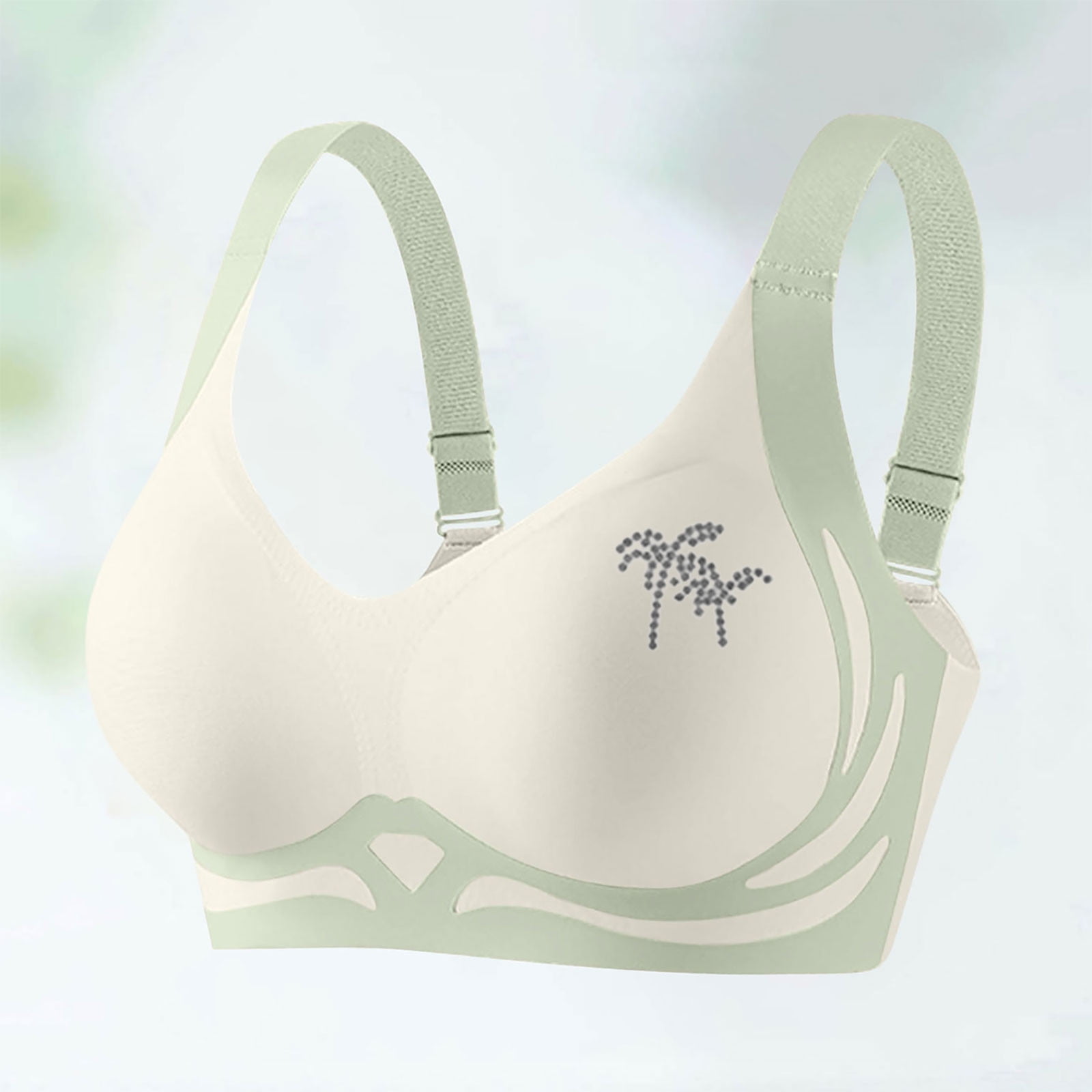 Ayfxijin Bras for Women,Women's Bra Print Blocking Lifting Gathering ...