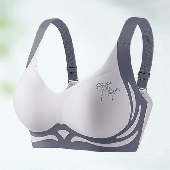 Ayfxijin Bras for Women,Women's Bra Print Blocking Lifting Gathering ...