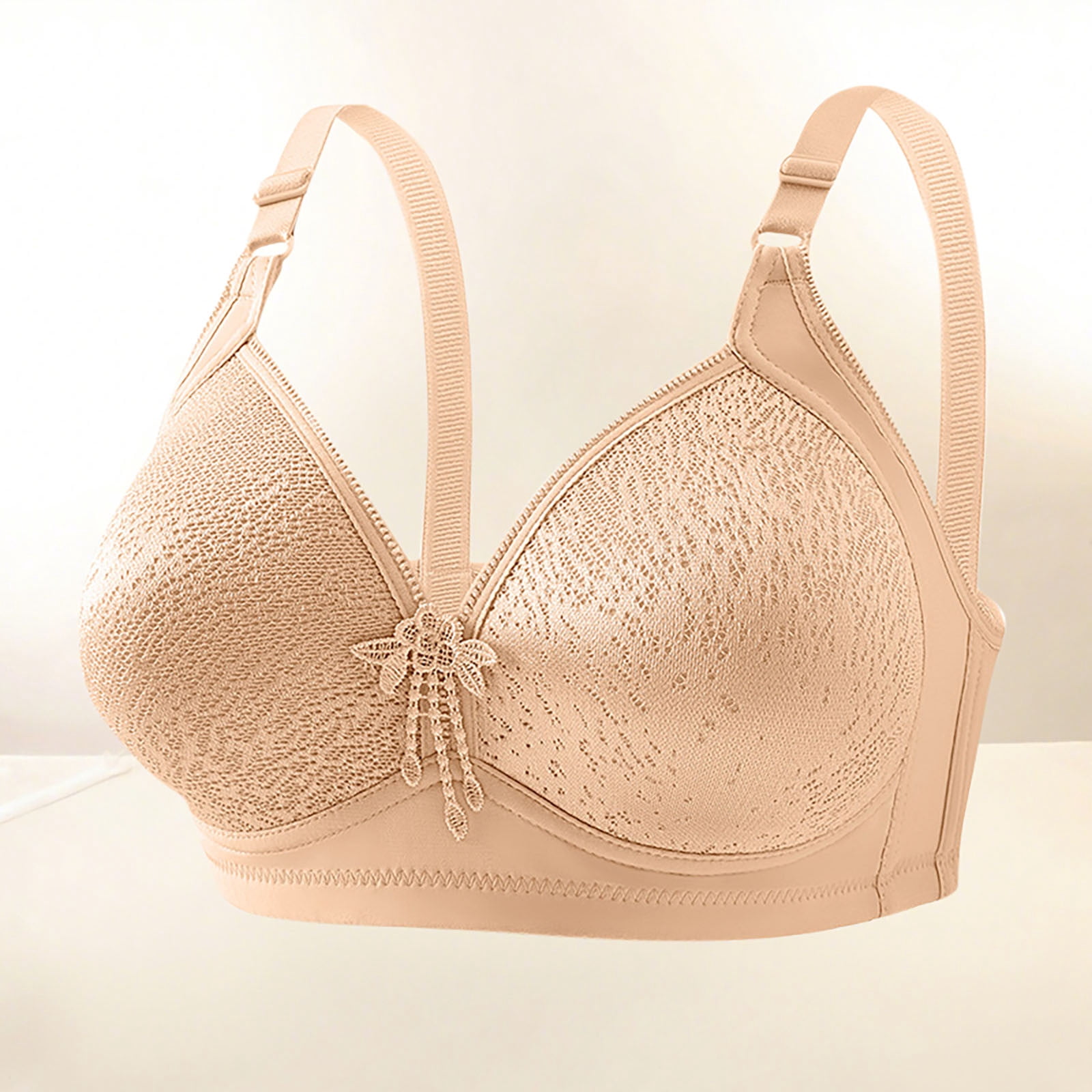Ayfxijin Bras for Women,Women's Non Steel Hoop Gathered Middle Button ...