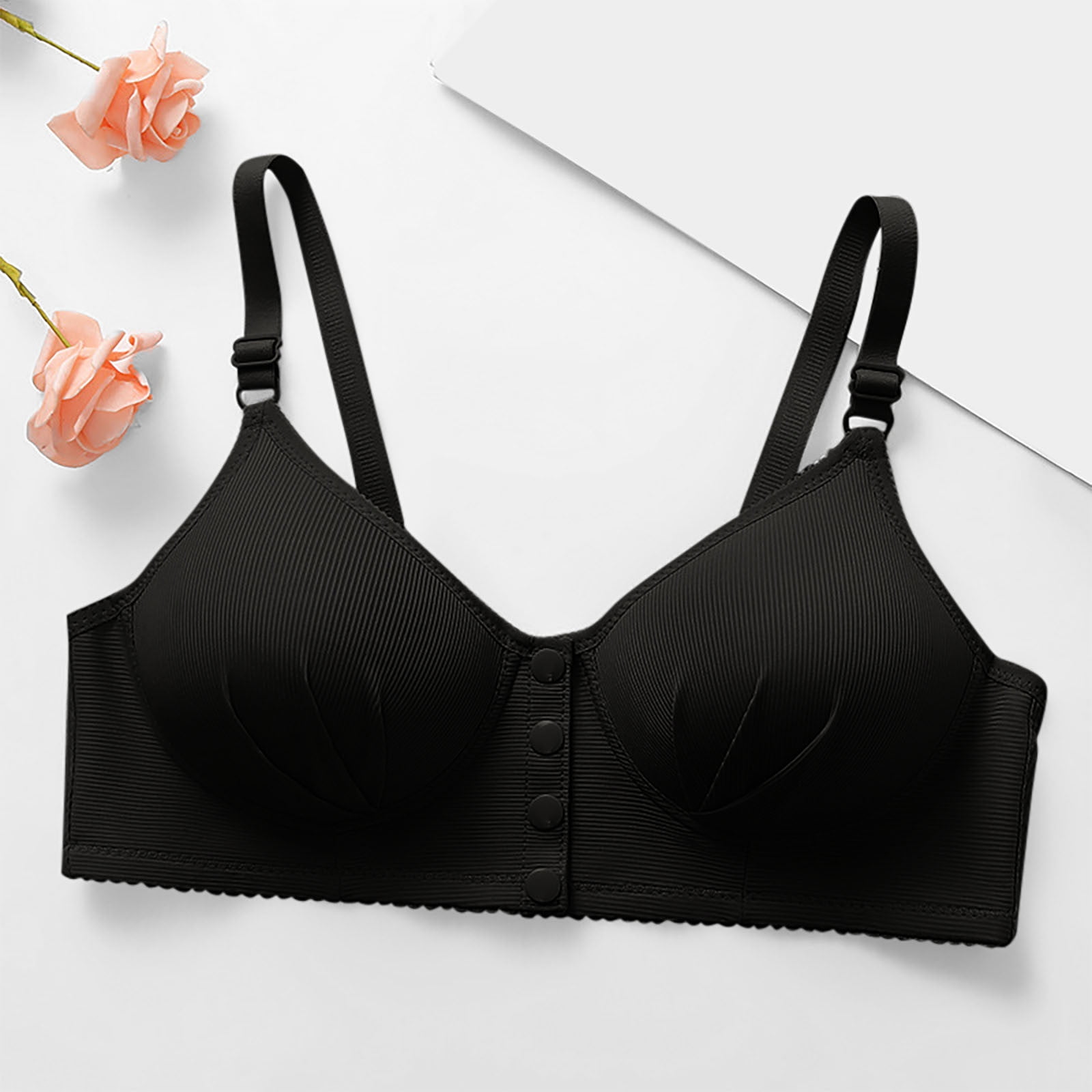 Ayfxijin Bras for Women,Women's Solid Blocking Lifting Gathering ...