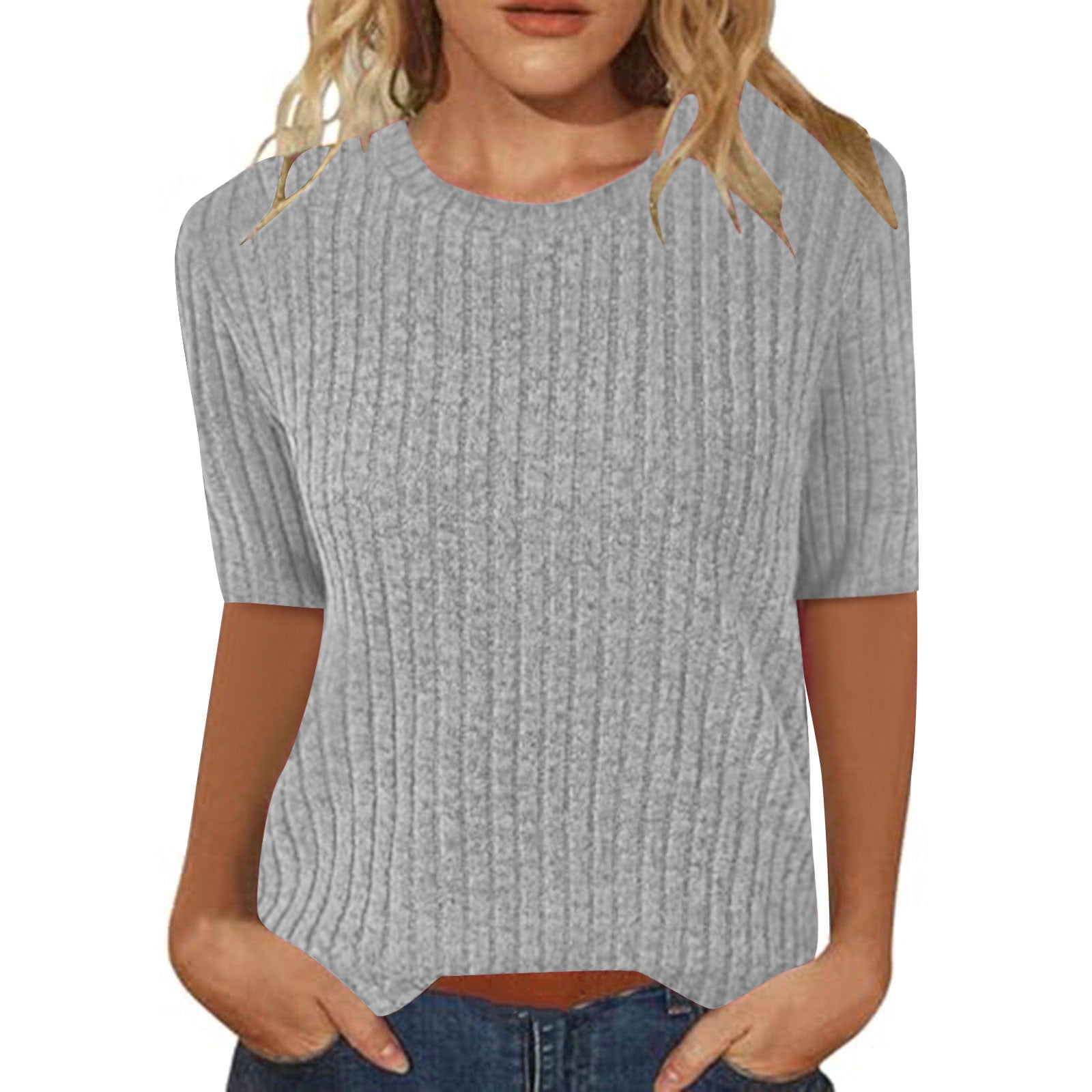 Ayfxijin Long Sleeve Shirts for Women,Women's Fashion Solid Color Half ...