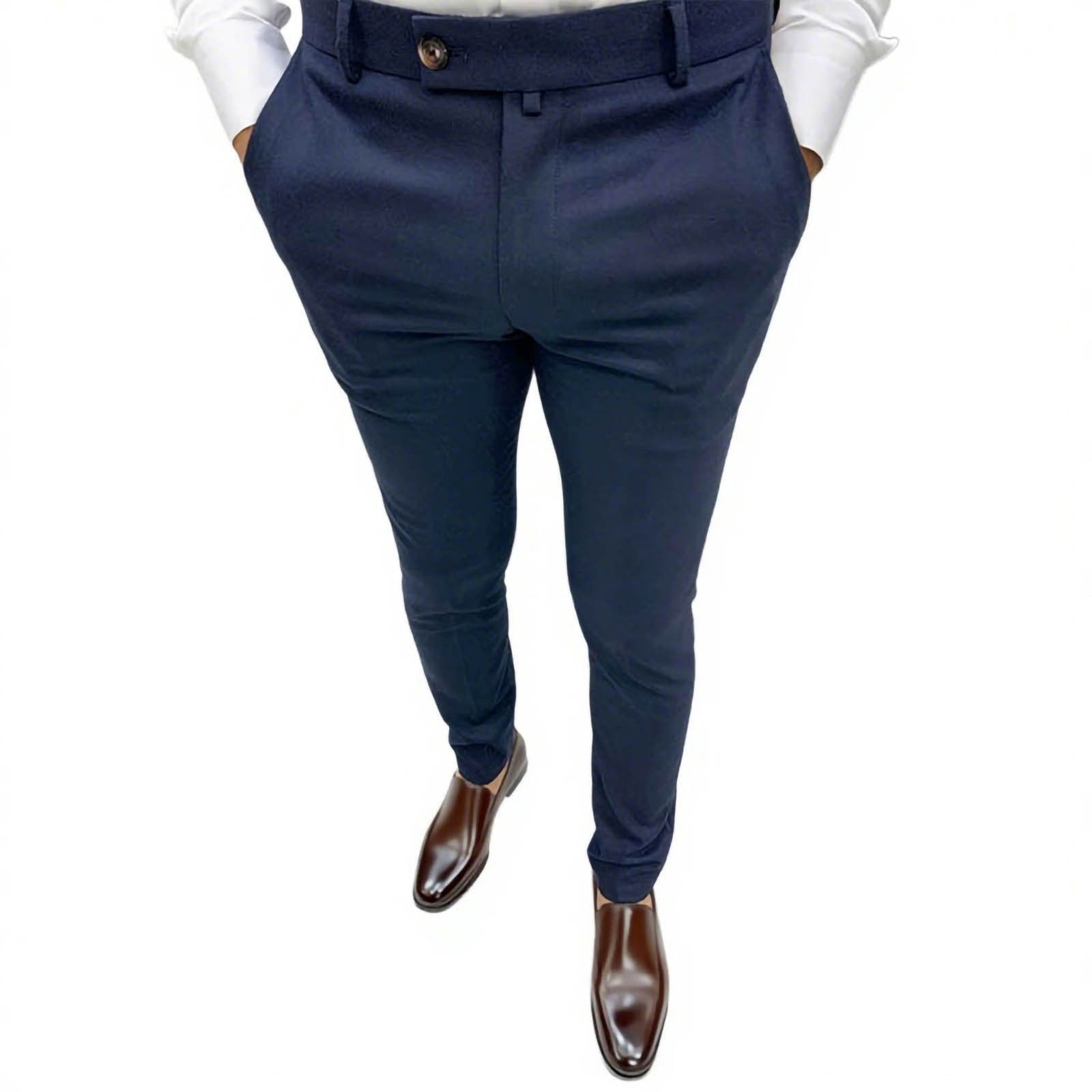 Ayfxijin Men's Pants Solid Color Casual Formal Pants Business Men's ...