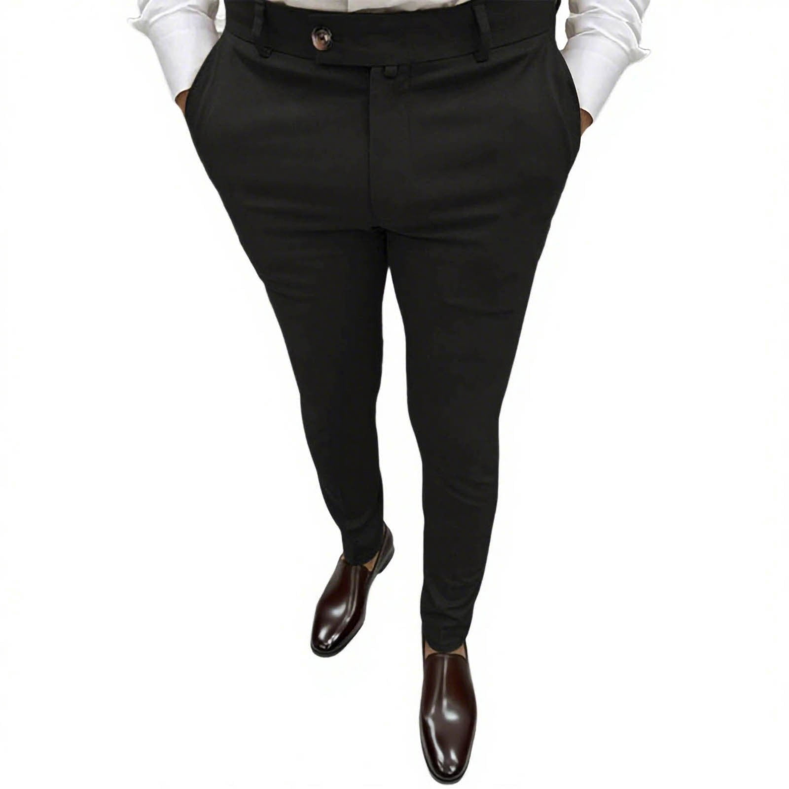 Ayfxijin Men's Pants Solid Color Casual Formal Pants Business Men's ...