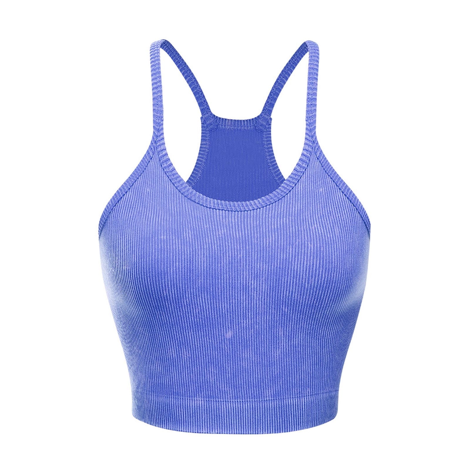 Ayfxijin Sports Bras for Women,Women's Crop Solid Washed Seamless Rib ...