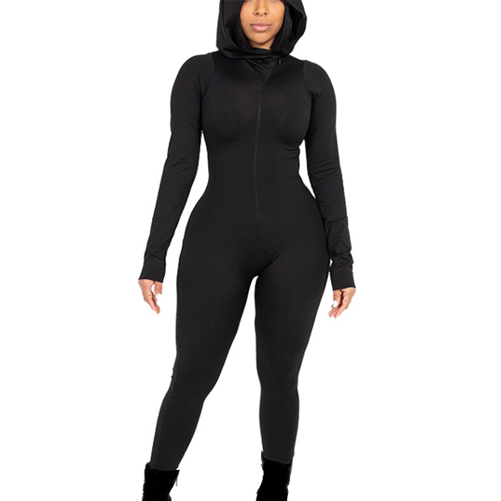 Ayfxijin Sweatpants Women，Women's Solid Long-sleeved Hooded Elastic ...