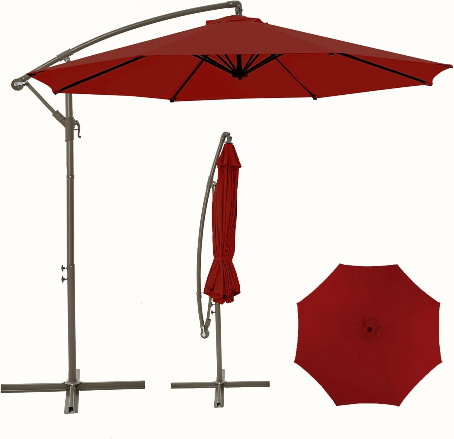 Ayge 10ft Offset Cantilever Hanging Outdoor Patio Umbrella Market ...