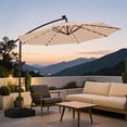 Ayge 10ft Offset Solar LED Outdoor Patio Umbrella, Market Umbrella ...