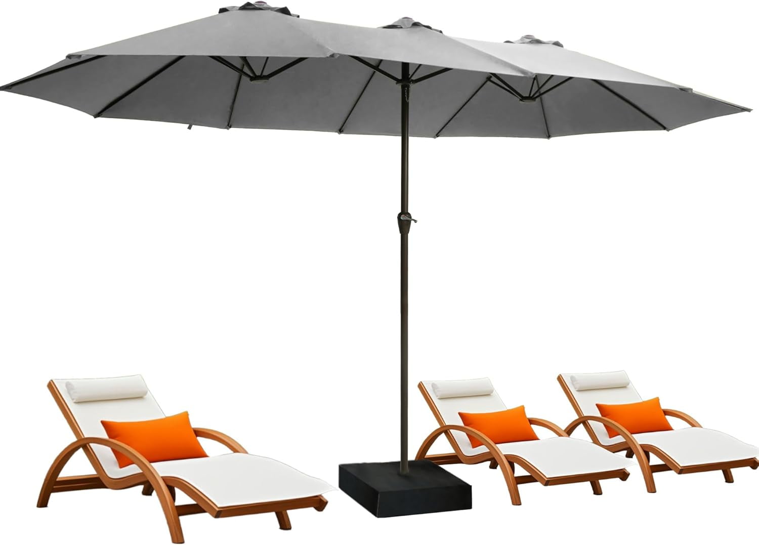 Ayge 15ft Rectangle Large Outdoor Patio Umbrellas with Base Included ...