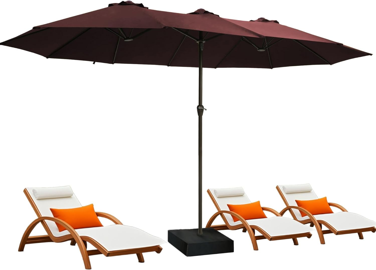 Ayge 15ft Rectangle Large Outdoor Patio Umbrellas with Base Included ...