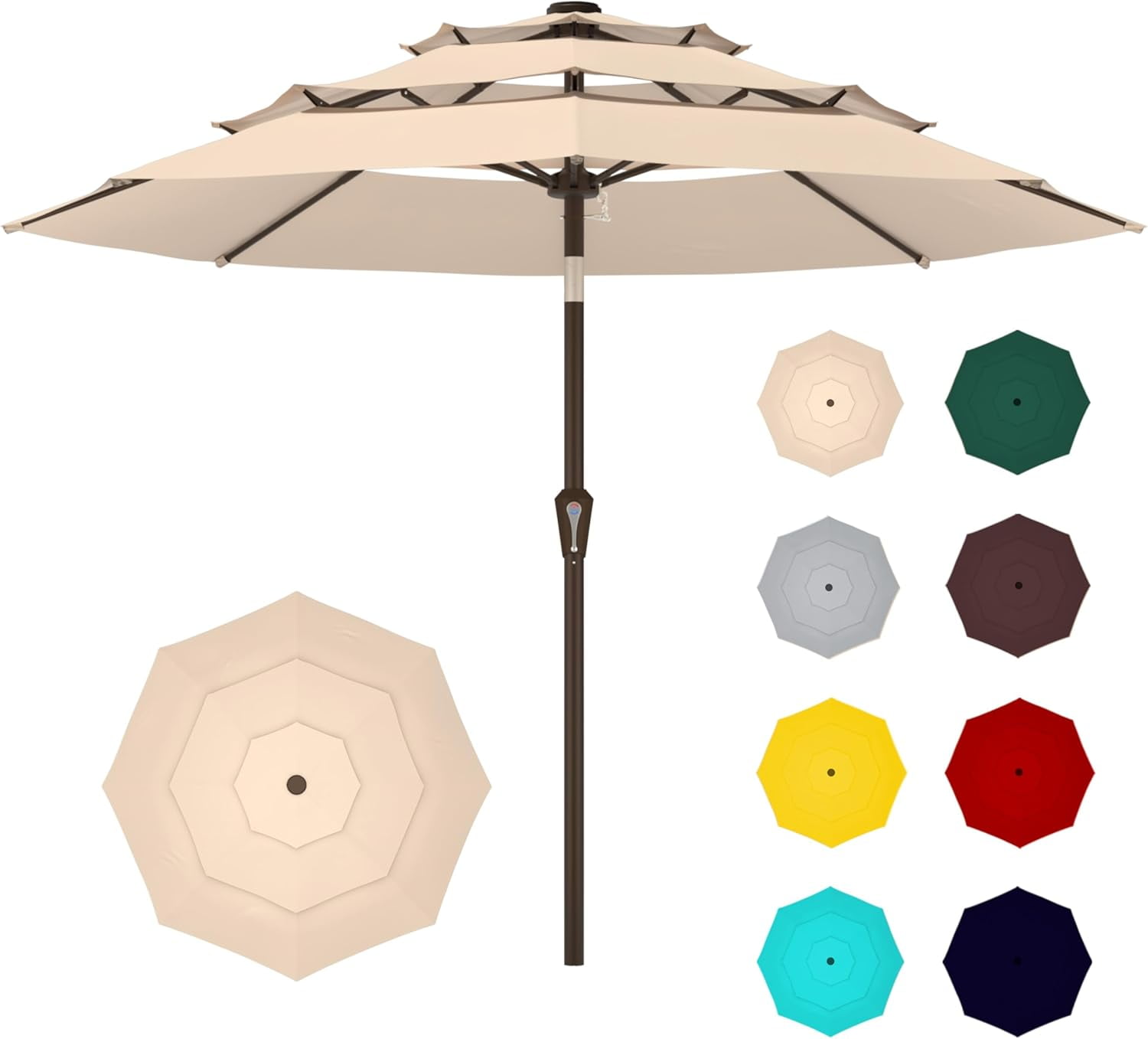 Ayge 9FT 3-Tier Large Outdoor Patio Umbrella Market Table Umbrella-UV ...