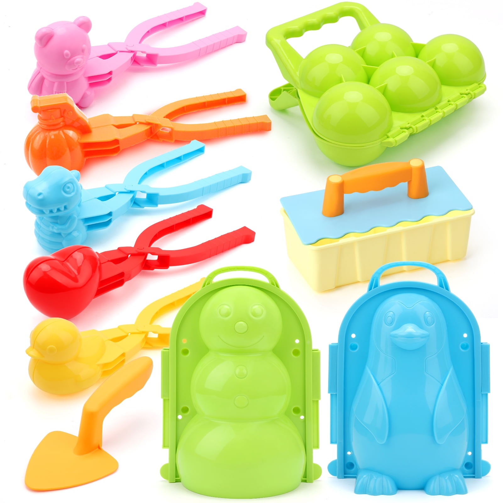 Ayieyill 11Pcs Winter Snow Toys Kit, Snowball Maker & Sand Molds, Kids ...