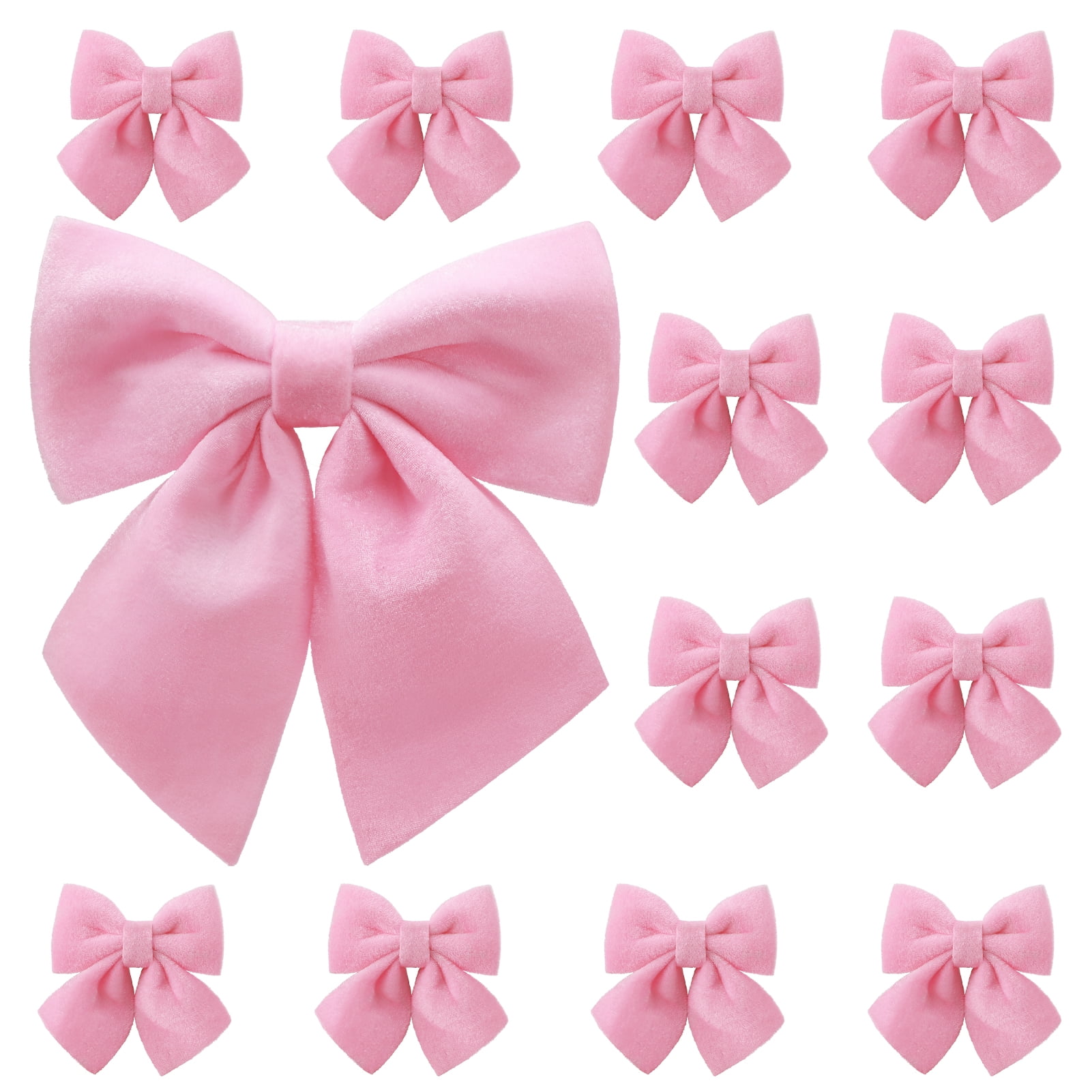 Ayieyill 13 Pack Velvet Pink Bows for Christmas Tree, Large Christmas ...