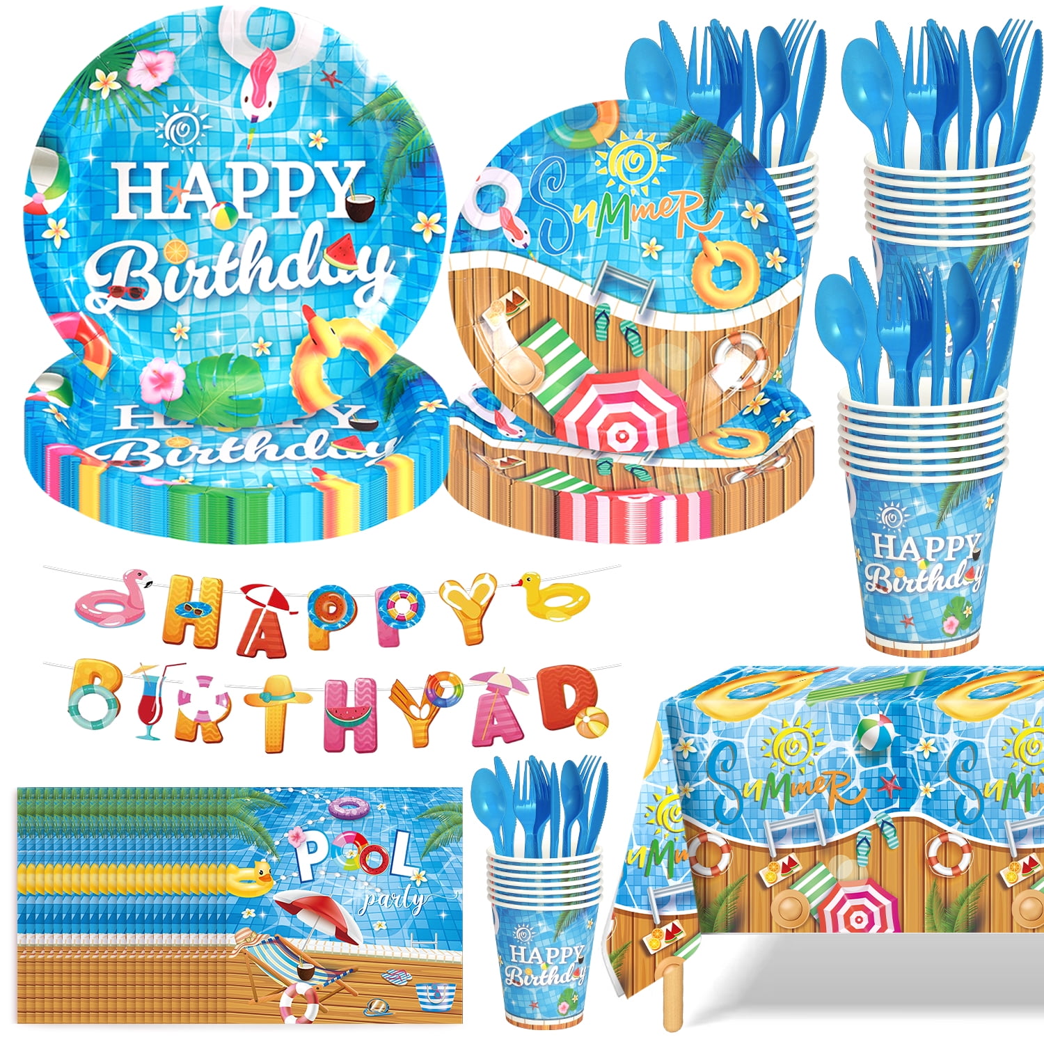 Ayieyill 170Pcs Happy Birthday Decorations Kit, Summer Birthday Party ...