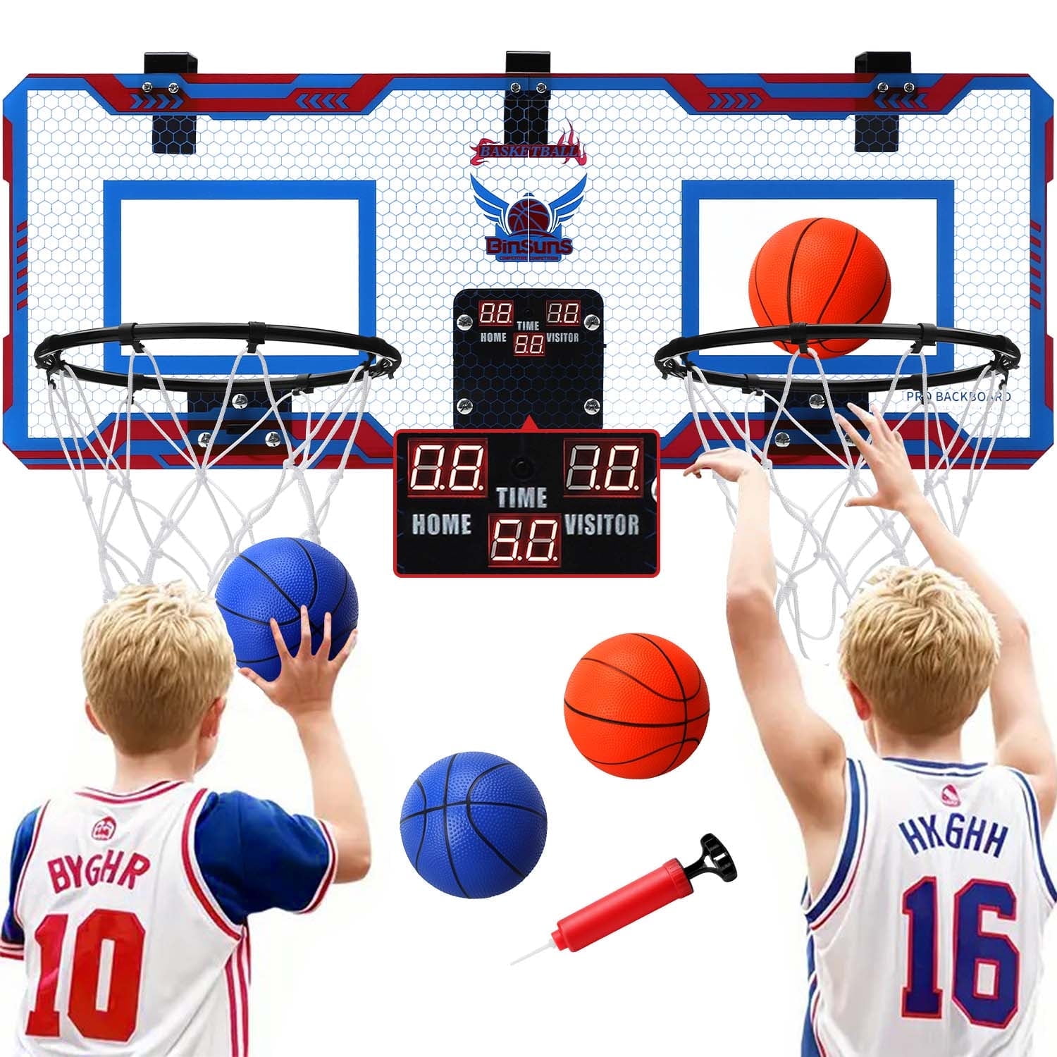 Ayieyill 2 Player Indoor Basketball Hoop for Kids, Mini Basketball Hoop ...