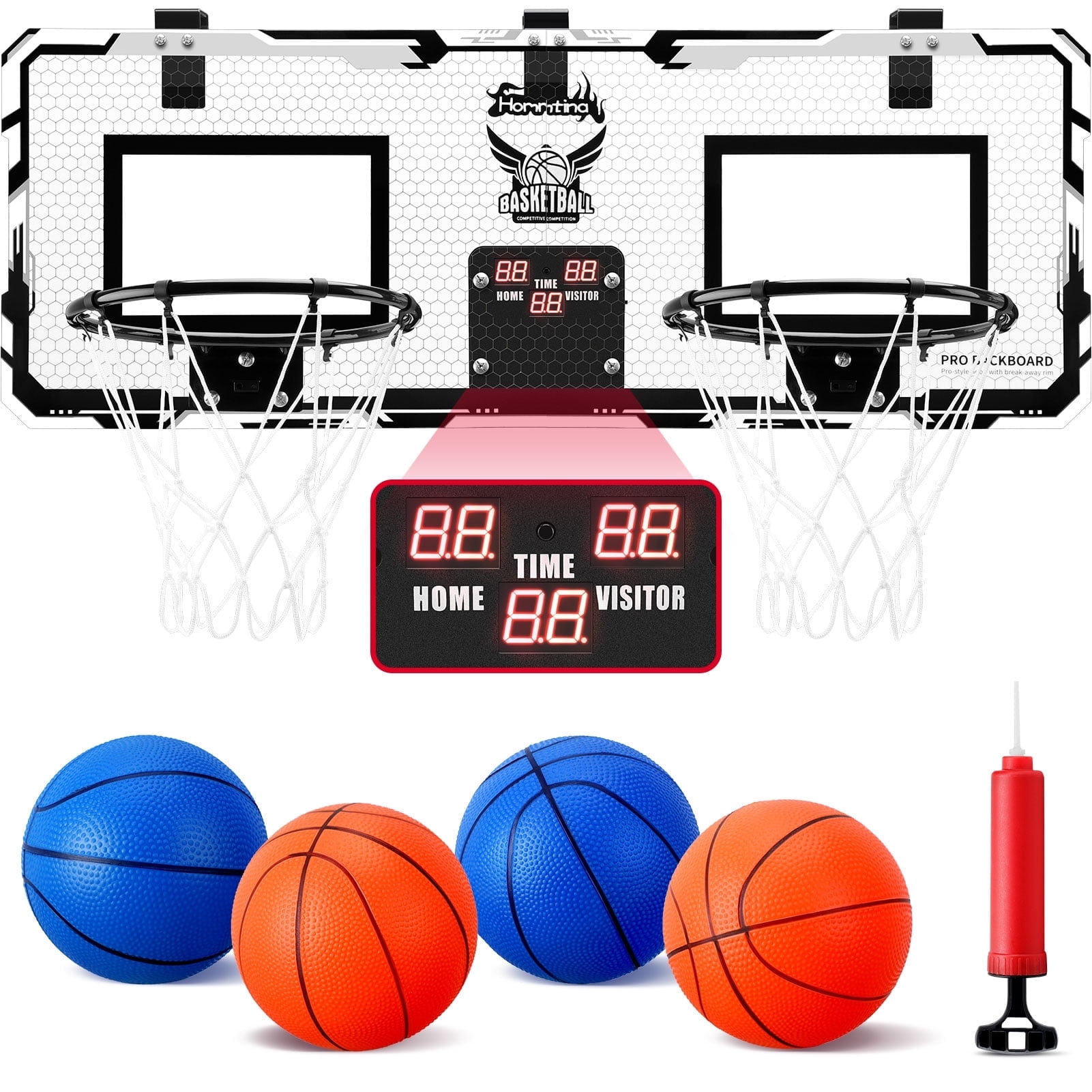 Ayieyill 2 Player Over The Door Basketball Hoop for Kids, Basketball ...
