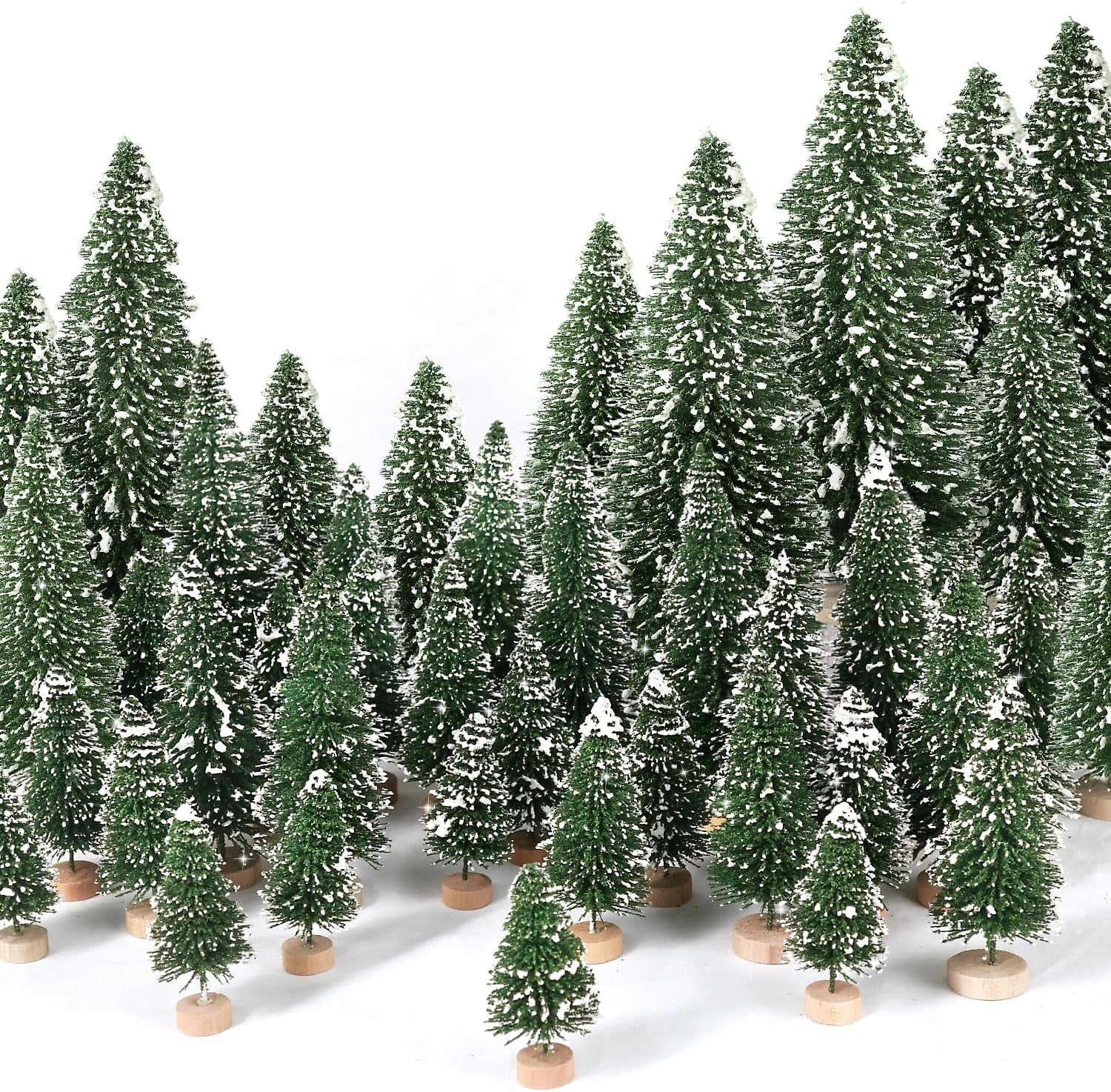 Ayieyill 30PCS Artificial Mini Christmas Trees, Mini Pine Tree Sisal ...