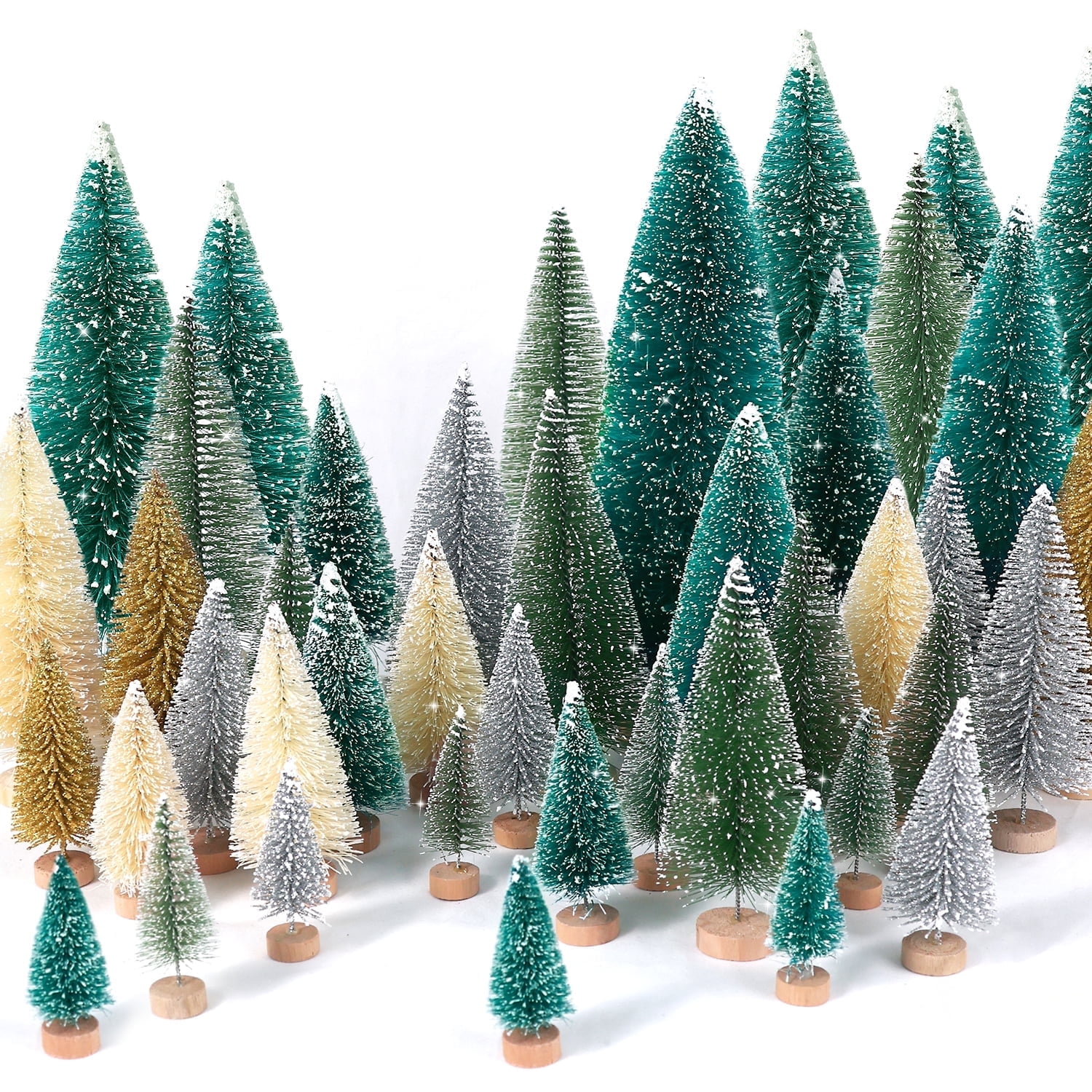 Ayieyill 30PCS Artificial Mini Christmas Trees, Mini Pine Tree Sisal ...