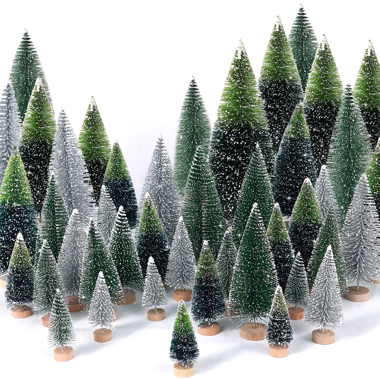 Ayieyill 30PCS Artificial Mini Christmas Trees, Mini Pine Tree Sisal ...