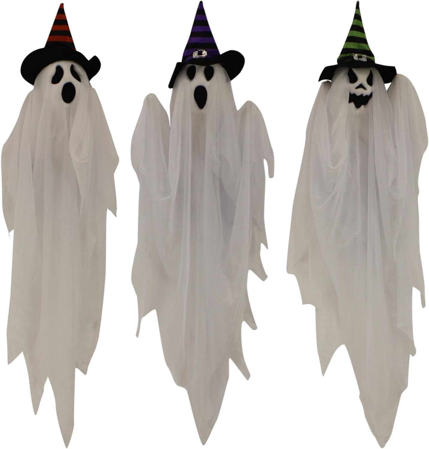 Ayieyill 3Pcs Halloween Hanging Ghost Outdoor Decor(1 x 3.28FT + 2 x 2 ...