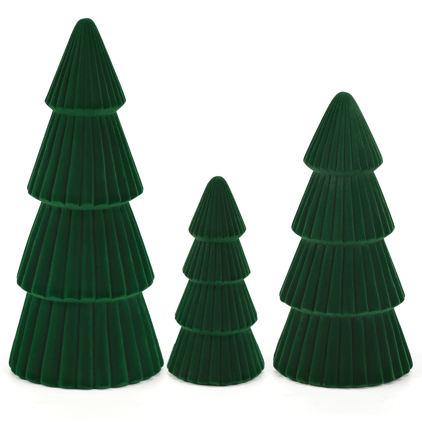 Ayieyill 3pcs Tabletop Christmas Tree Velvet Resin Christmas Trees for ...