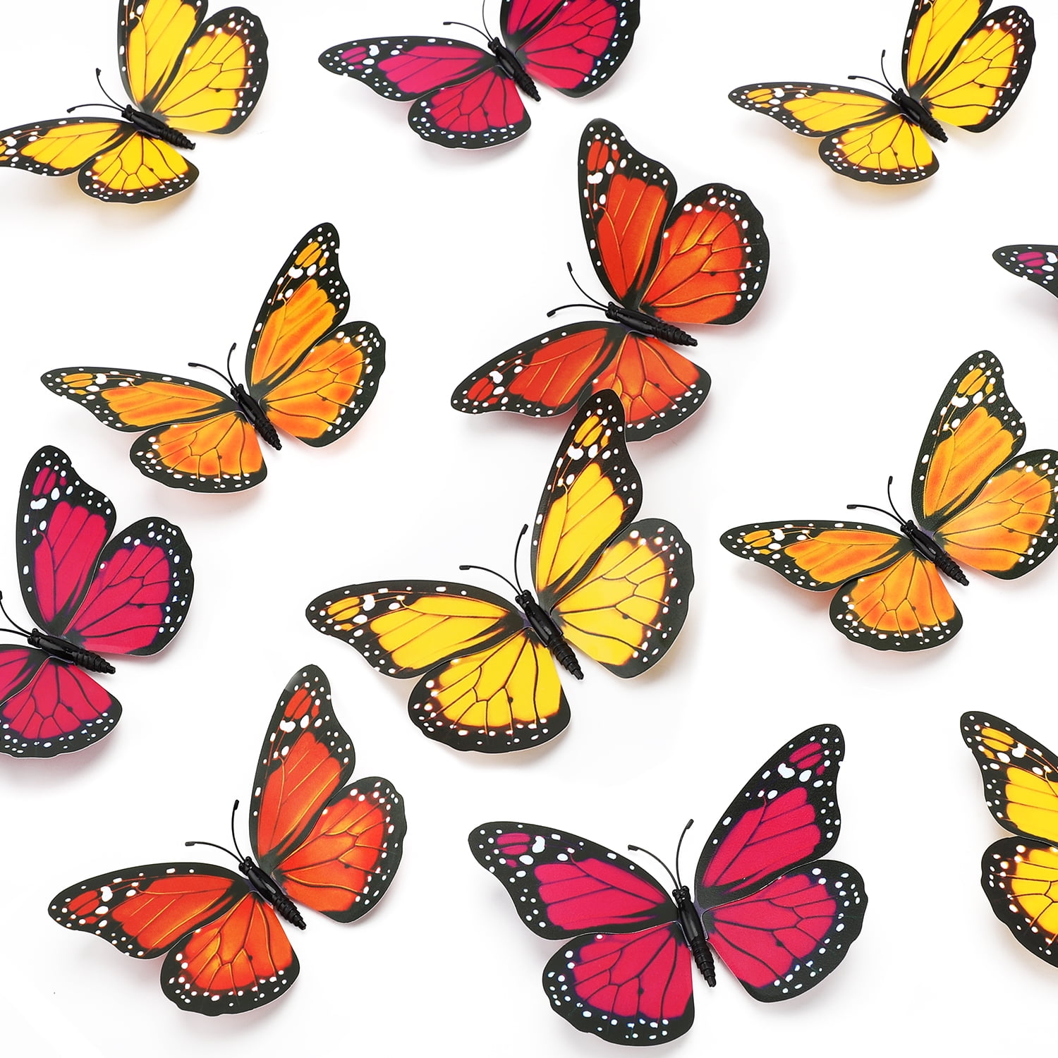 Ayieyill 40 Pcs Artificial Monarch Butterfly Magnets for Craft, Wedding ...
