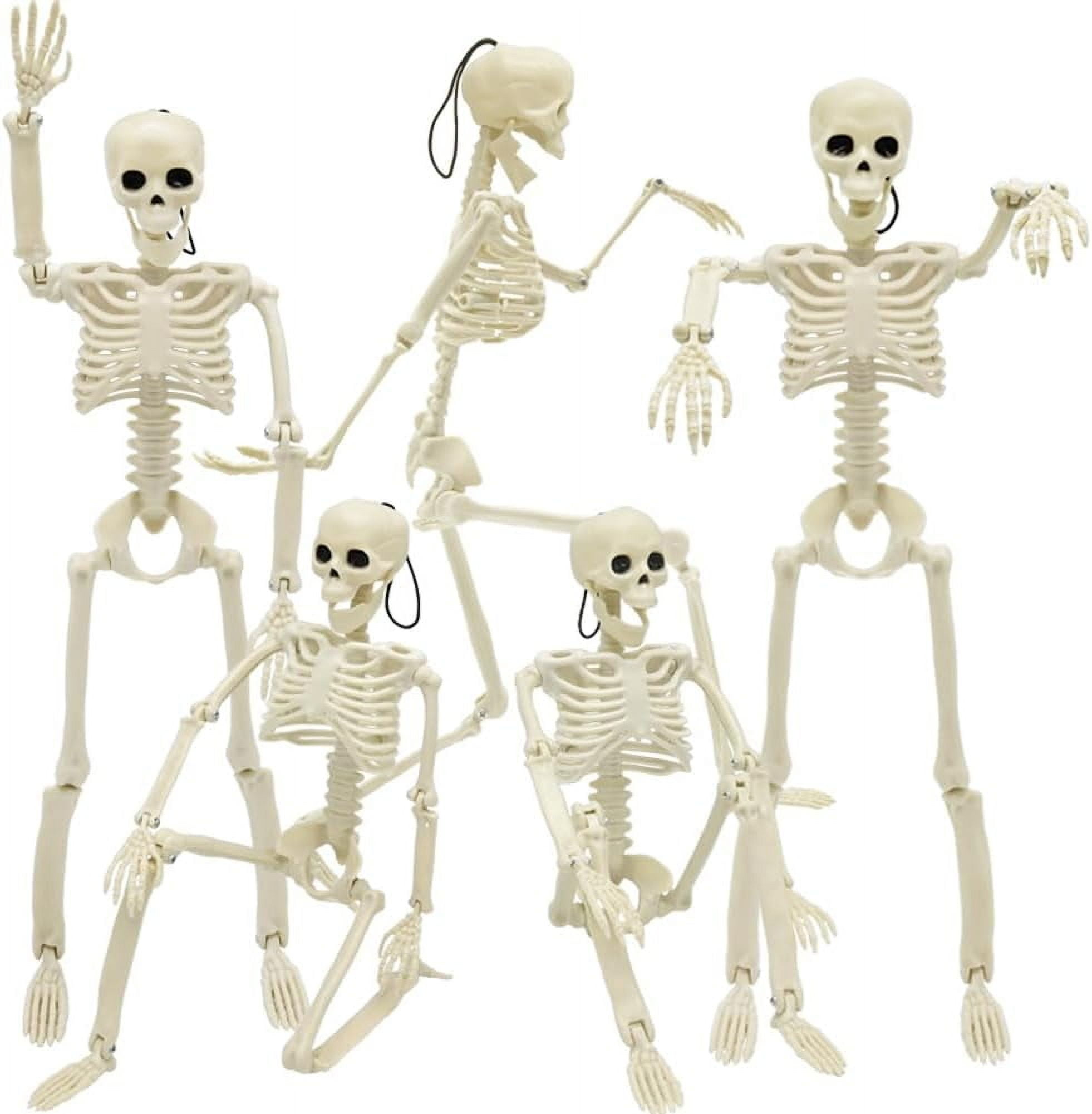 Ayieyill 5pcs Halloween Skeleton Decorations, Mini Posable Skeletons ...