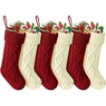 Ayieyill 6pcs Christmas Stockings Large Knitted Xmas Stockings 18 ...