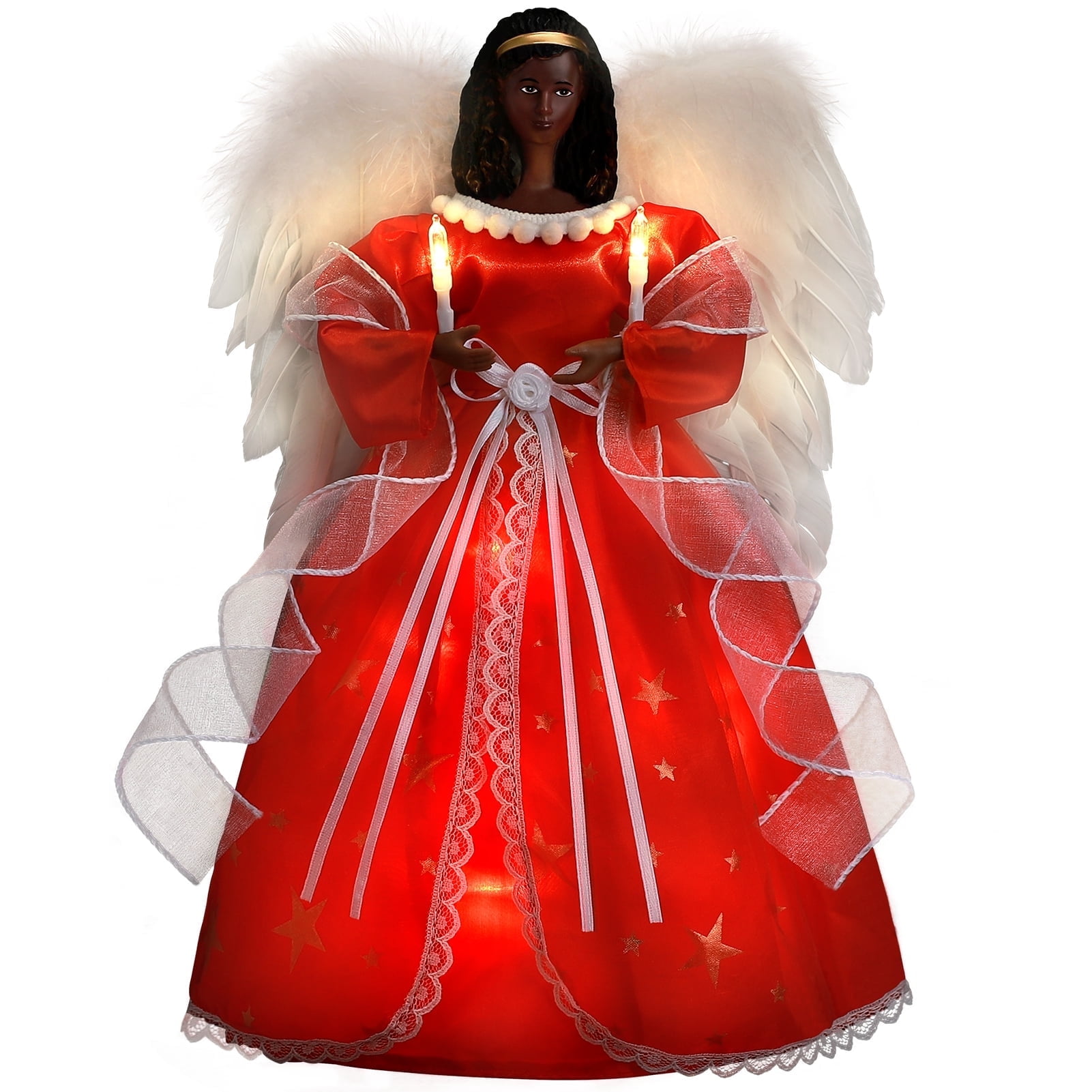 Ayieyill Angel Treetop, 12-Inch, Christmas Angel Tree Topper, Lighted ...