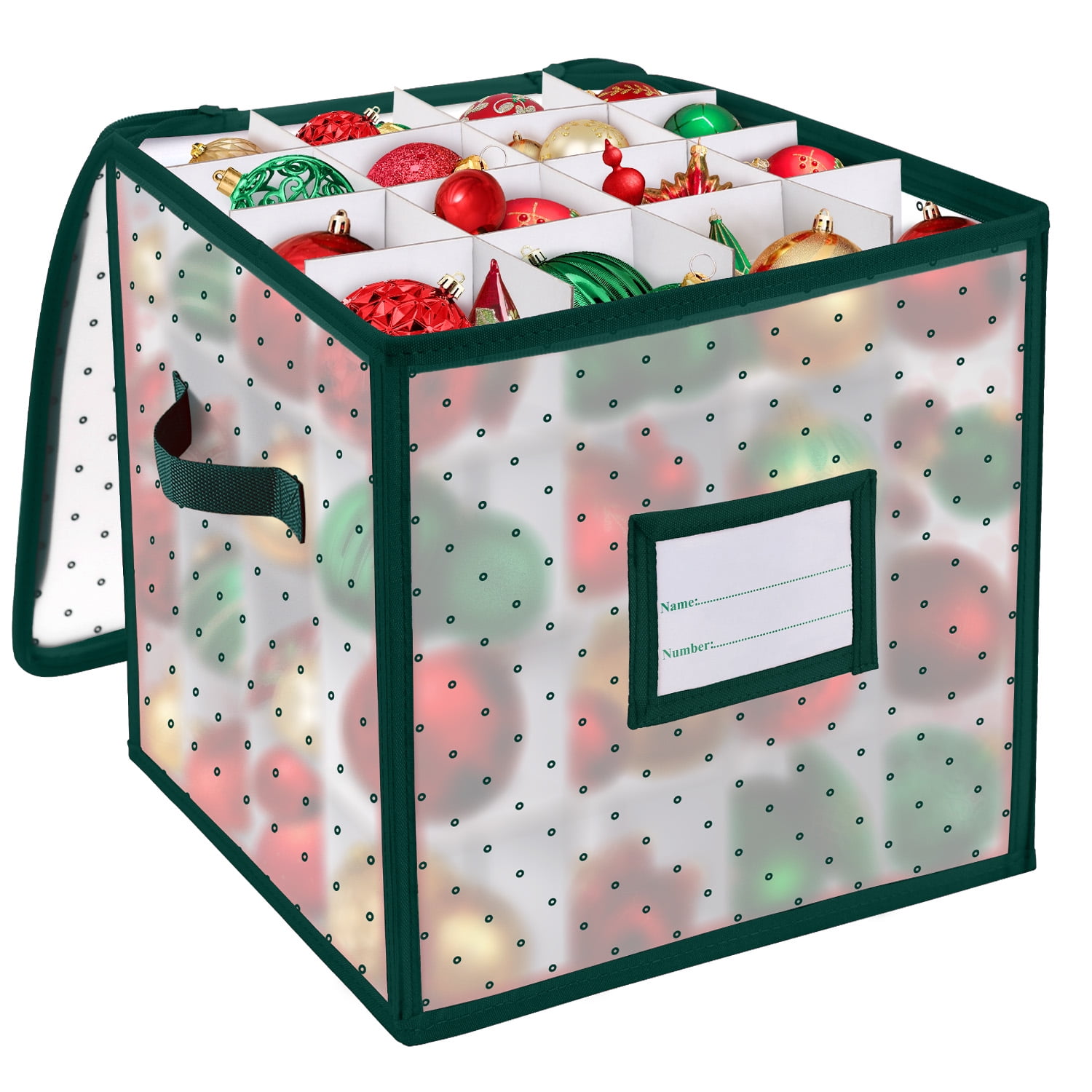 Ayieyill Large Christmas Ornament Storage, Holds 64 Balls, Stackable ...