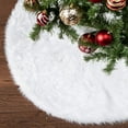 Ayieyill Christmas Tree Skirt 48 Inches Faux Fur White Christmas Tree ...
