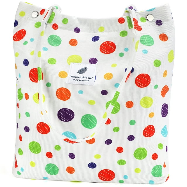 Ayieyill Corduroy Tote Bag Large For Women Girl Lady Canvas Shoulder