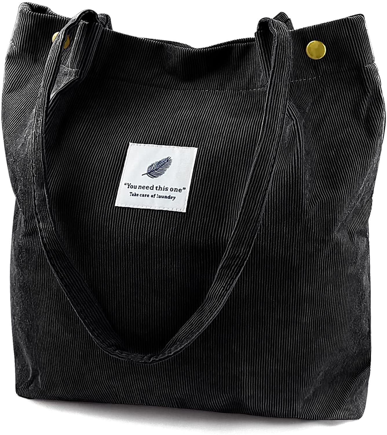 Ayieyill Fashionable Corduroy Tote Bag for Women, Large Canvas Shoulder ...