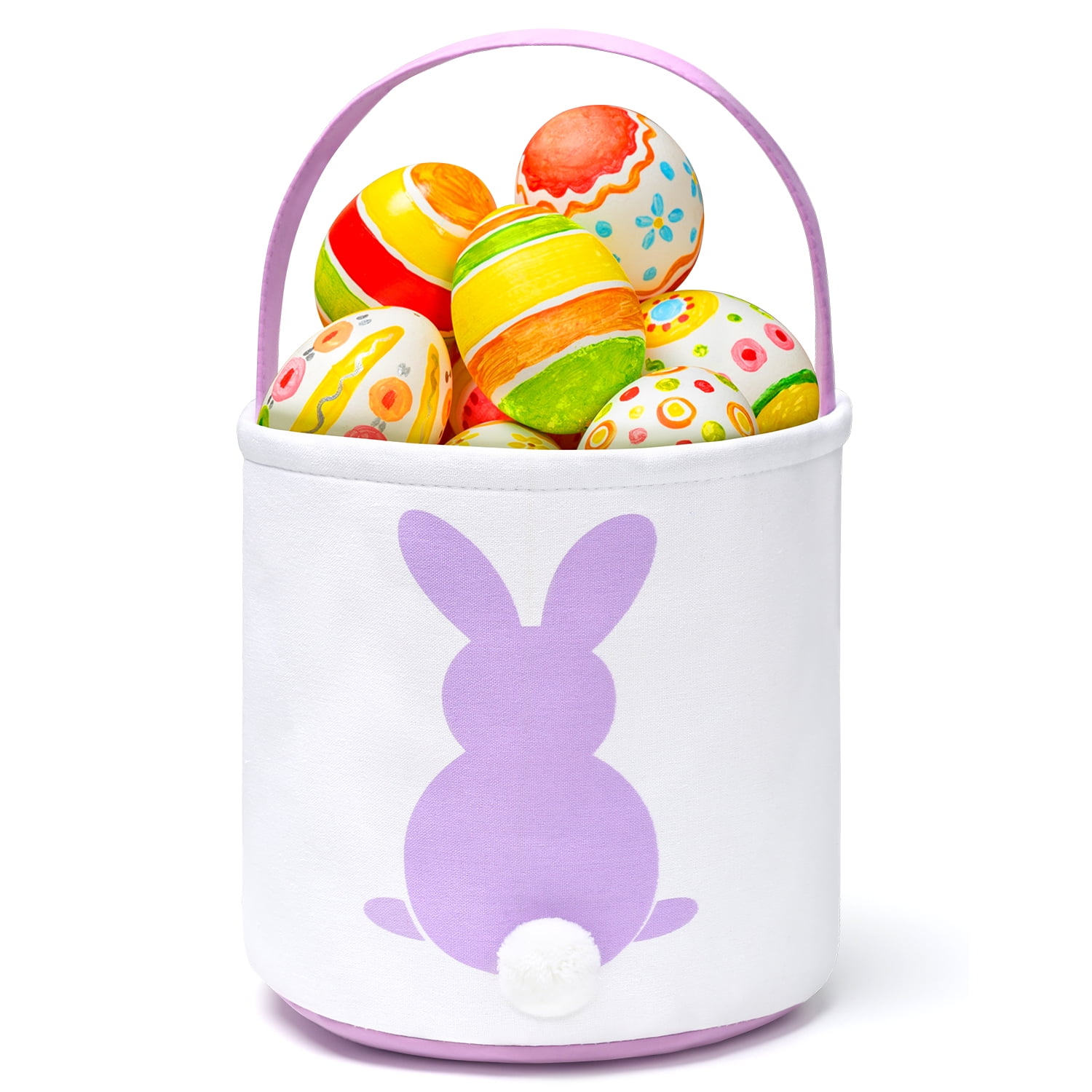 Ayieyill Canvas Easter Basket, Cute Rabbit Pattern, Kids' Easter Gift ...