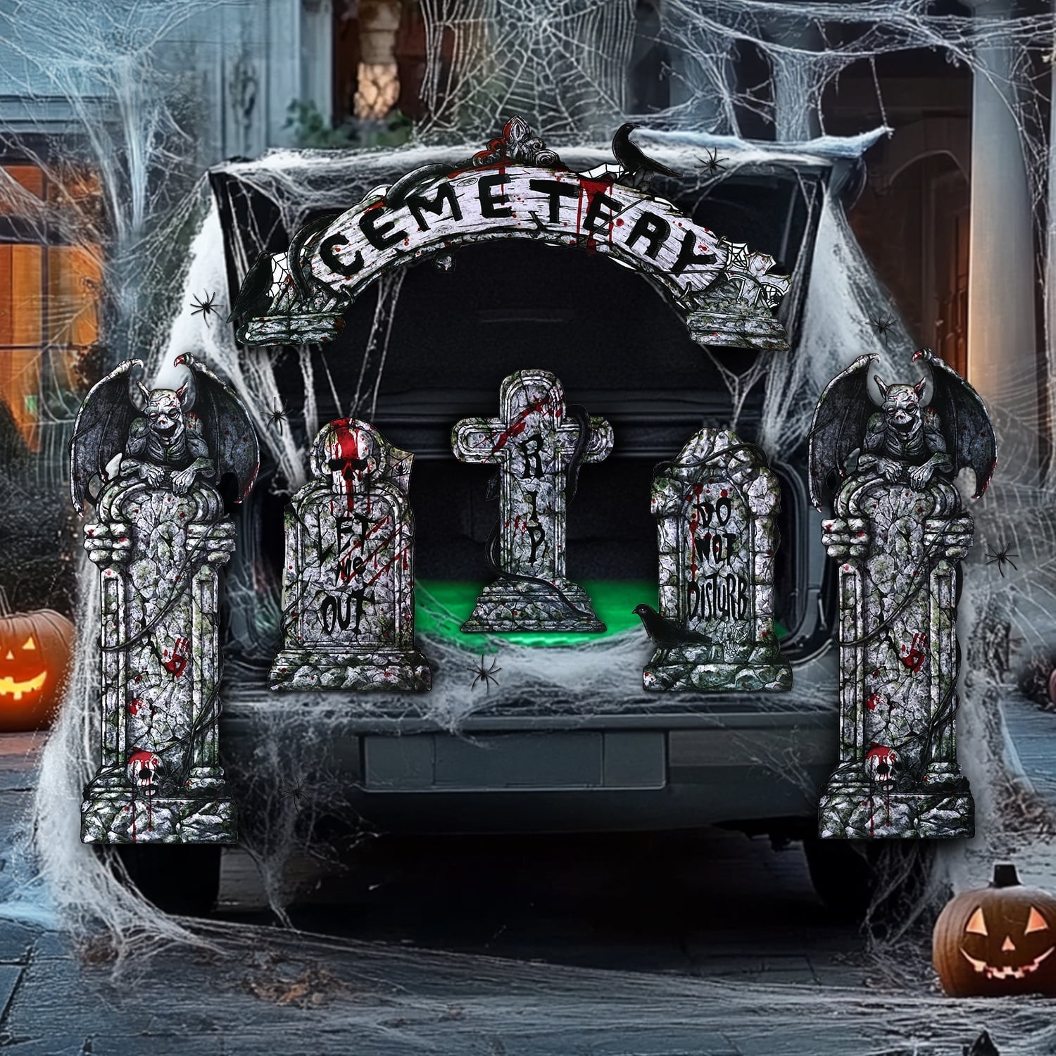 Ayieyill Halloween Tombstone Trunk or Treat Archway Garage Decoration ...