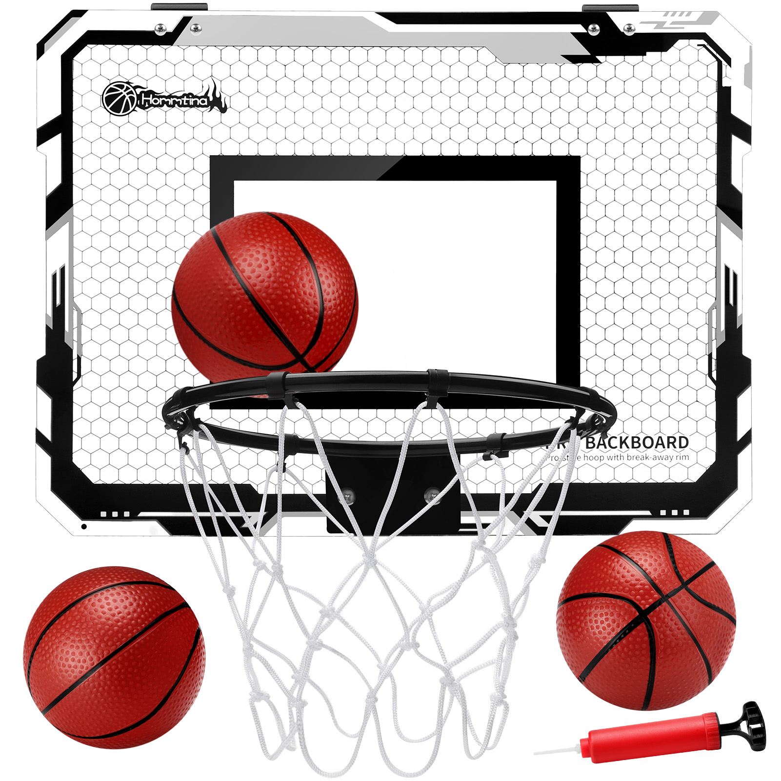 Over-The-Door Mini Basketball Hoop Includes Basketball & Hand Pump 2 ...