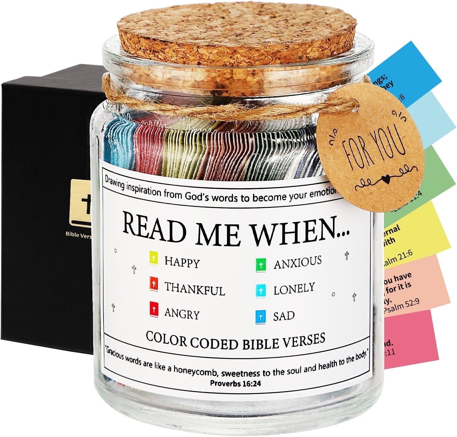 Ayieyill Inspirational Bible Verse Jar with Scripture, Daily ...