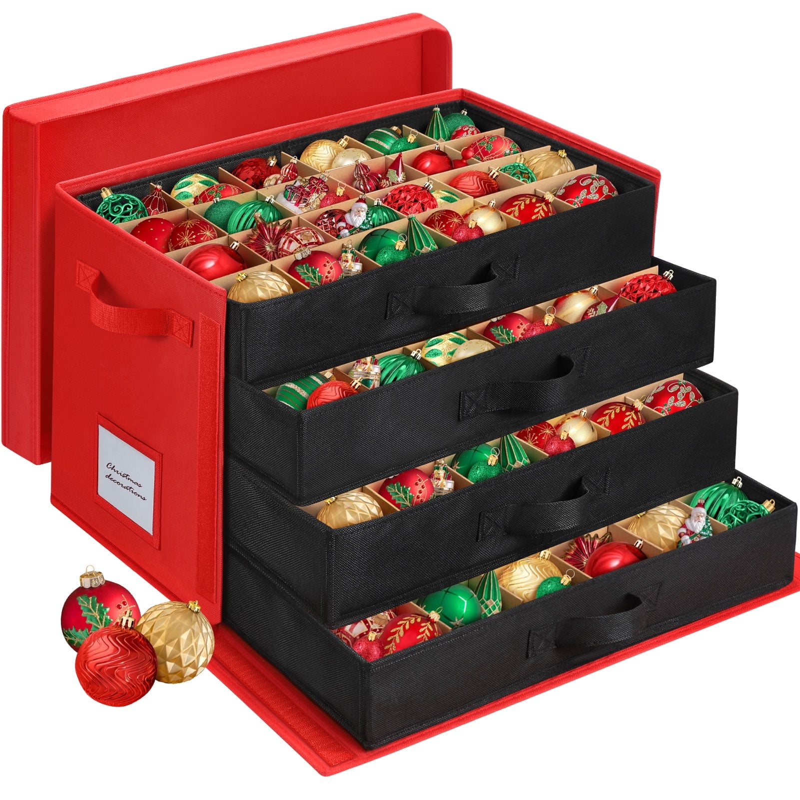 Ayieyill Large Christmas Ornament Storage Box, Christmas Ornament ...