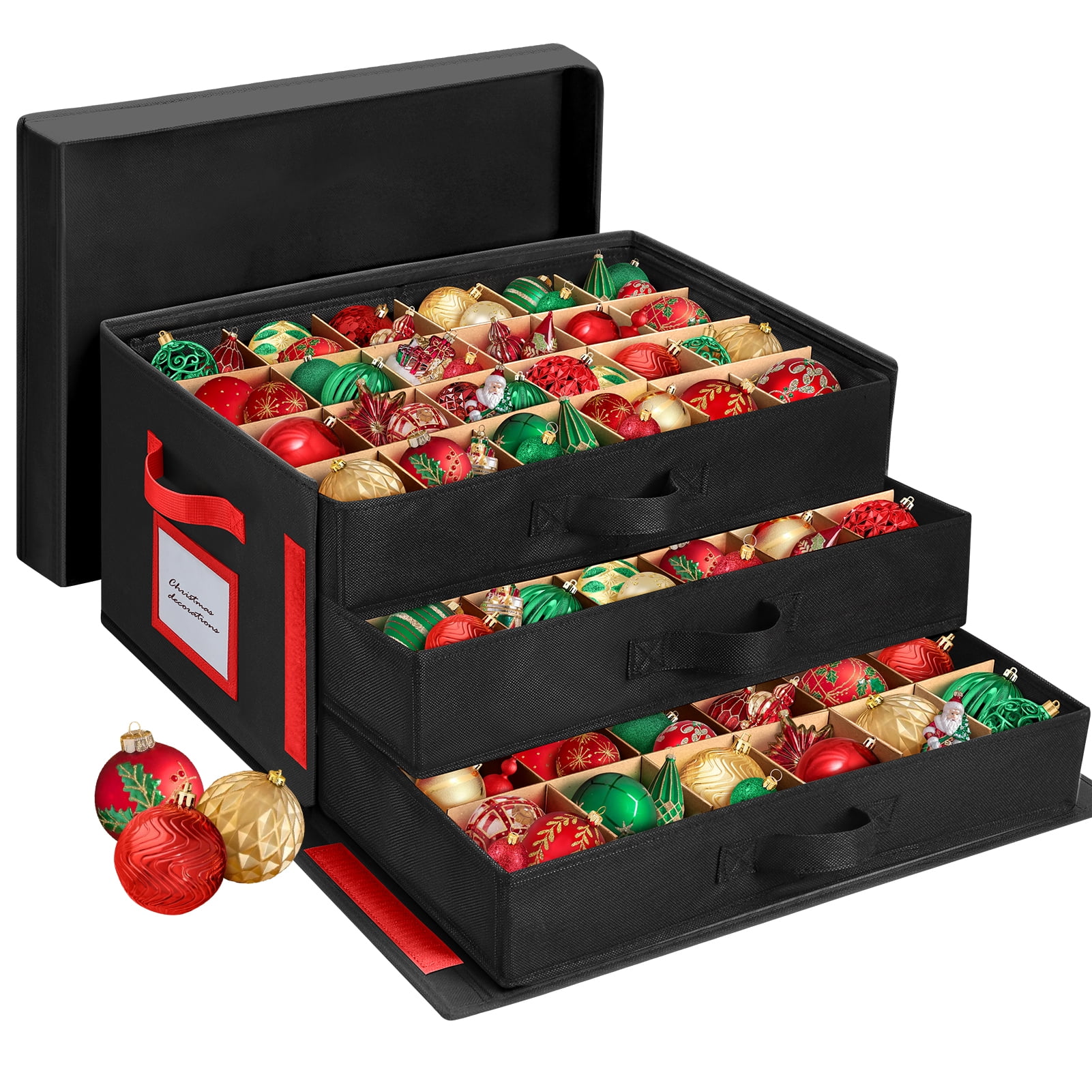 Ayieyill Premium Large Christmas Ornament Storage Box, Christmas ...