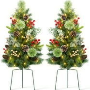 Best Choice Products Set of 2 24.5in Outdoor Pathway Christmas Trees ...