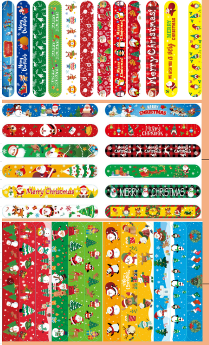 Ayieyll 72PCS Christmas Slap Bracelets Slap Xmas Snap Bracelet Party ...