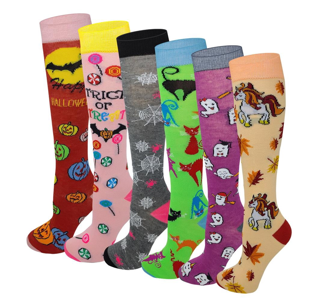 Ayla 6 Pairs Kids Big Girls Youth Baby Children's Novelty Design Knee ...