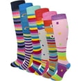 Ayla Colorful Rainbow Strips Design Knee High Socks for Kids, Big Girls ...