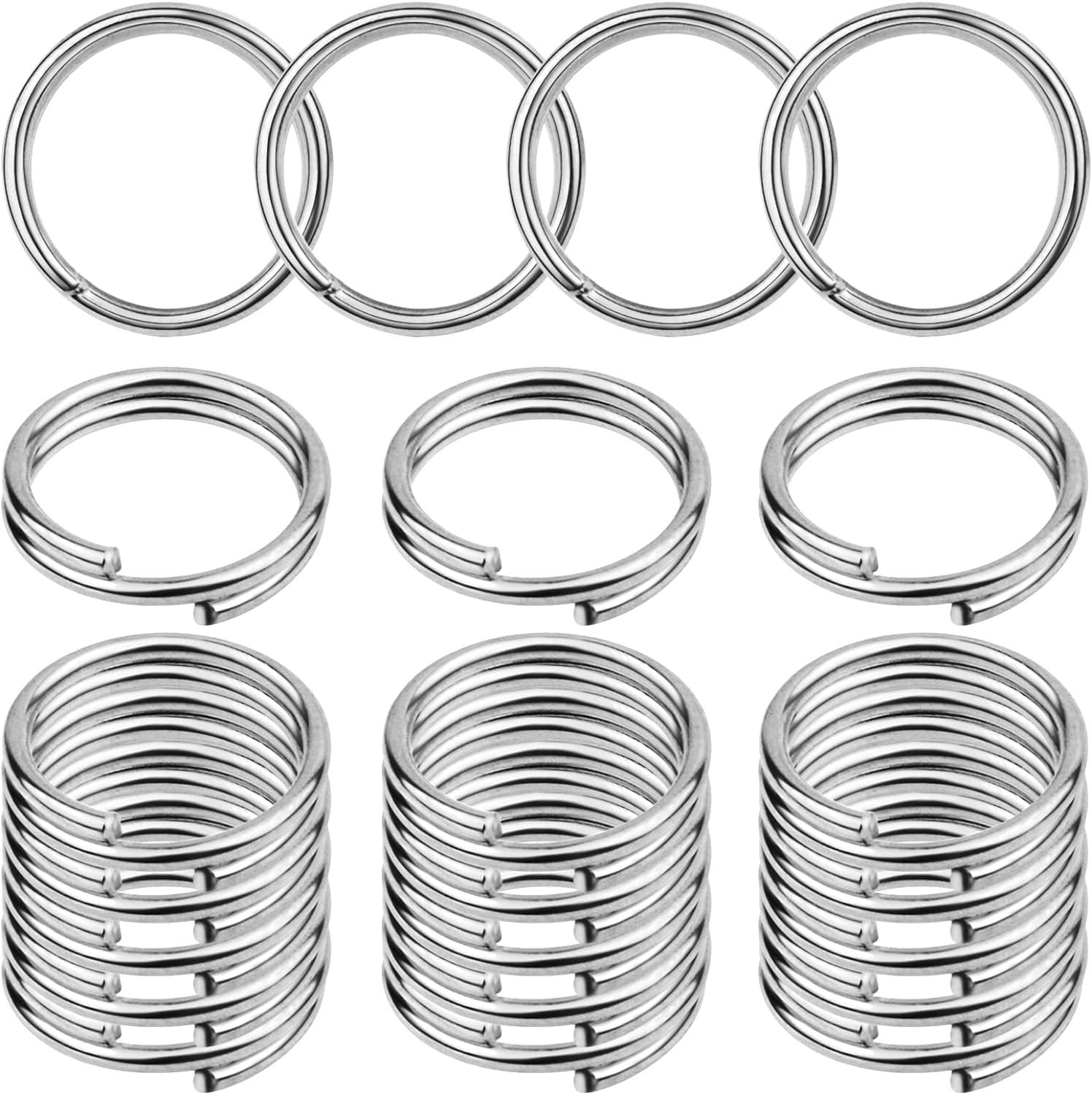 Aylifu 500 Pieces 8 mm Silver Alloy Split Rings Double Loop Jump Rings ...