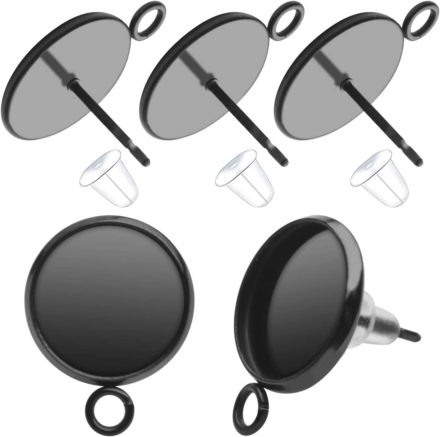 Aylifu Earring Studs Posts, 20Pcs Earring Studs with Loop Stainless ...